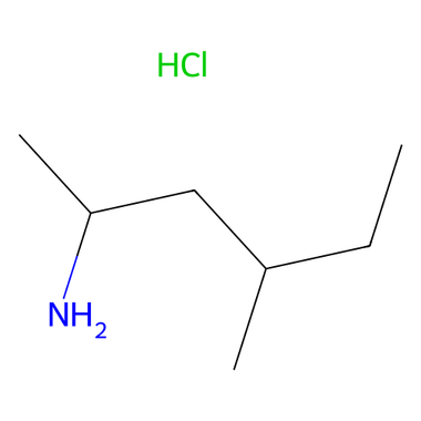 1, 3-Dimethylpentylamine Hydrochloride, min 98%, 100 grams