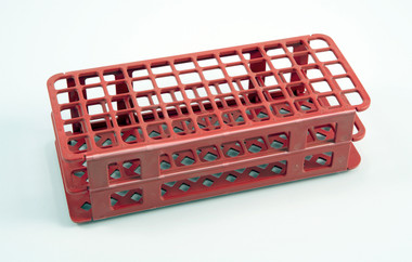 Dynalon 225645-0001 90-Place Test Tube Rack, Red, 13mm, case/5