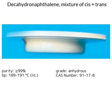 Decahydronaphthalene, Decalin, Anhydrous, 99%+ Mixture of cis + trans ...