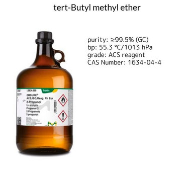 tert-Butyl Methyl Ether for Analysis, EMSURE®, ACS Grade, 2.5 Liter