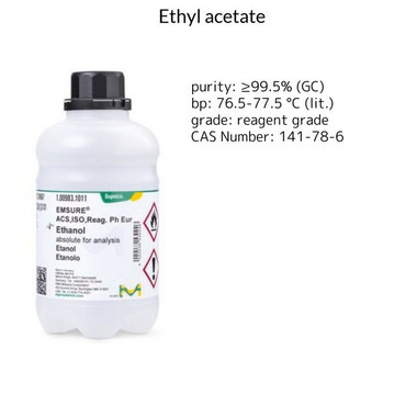 Ethyl Acetate for Analysis, EMSURE®, ACS Grade, ISO, Reagent Ph Eur, 25 ...