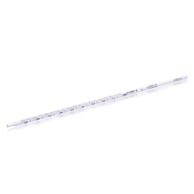 KIMBLE® Serological Pipet, Glass, TD, Single Mark, Yellow Stripe, 1 mL ...