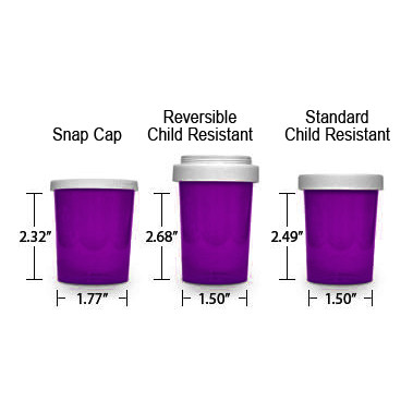 Purple Pharmacy Vials, Child Resistant, Reversible, 20 dram, case/270 ...