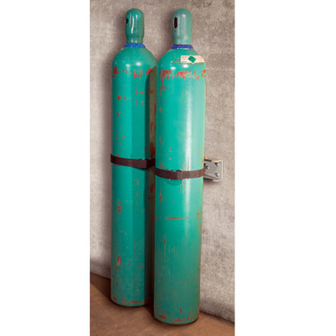 Gas Cylinder Support Bracket, 2 Cylinder Capacity, Wall Mount, Steel