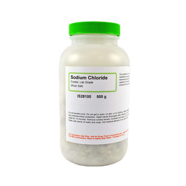 Sodium Chloride, Lab Grade, Crystal, 500 grams
