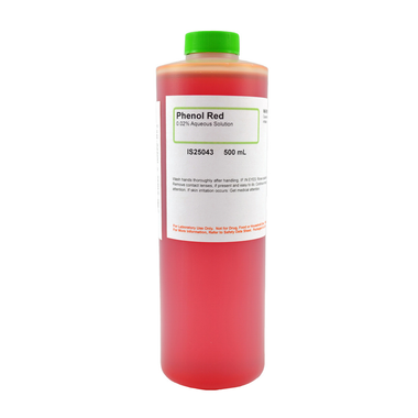 Phenol Red Solution, 0.02%, (Aqueous), 500mL