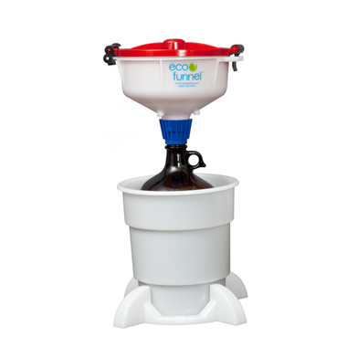 8" ECO Funnel® system with 4 liter glass bottle, 38mm cap adapter