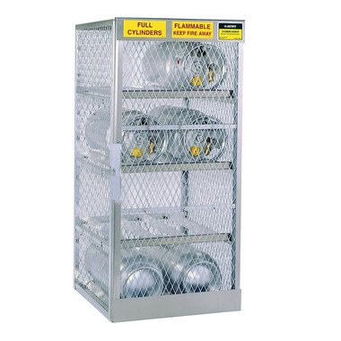 Horizontal Gas Cylinder Storage Locker, Aluminum, 6 Cylinders