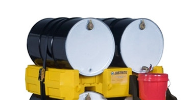 Justrite® Stacker Shelf for Stacking System, 2-Drum, Yellow