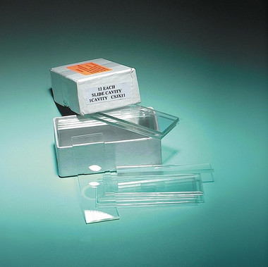 Thick 3" x 1" Glass Microscope Slides, 3.2mm, 1 concavity, pk/12