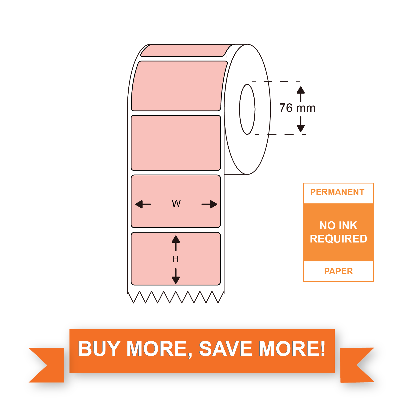 Direct thermal labels-Pink Colour-100mm(W)*150mm(H)