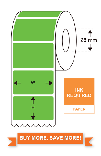 Thermal Transfer Labels, Five fluorescent colours, 60mm(W)*25mm(H),1000 ...