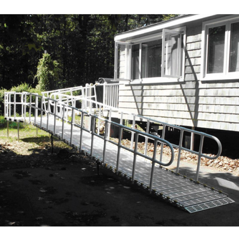 Roll-A-Ramp | Modular Ramp System 48" x 6', Loop End Handrails on two ...