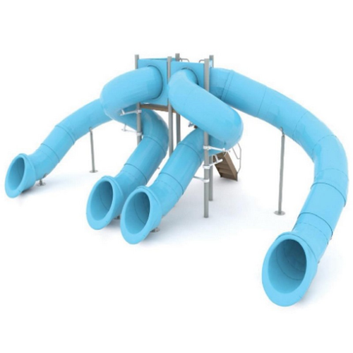 Spectrum Aquatics | Pool Slide - Quad Flume 360/90 Half Hex Deck - 1810552