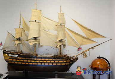 HMS victory LARGE 46" FULLY BUILT TALL SHIP MUSUEM SHIP MODEL W/ SAILS ...