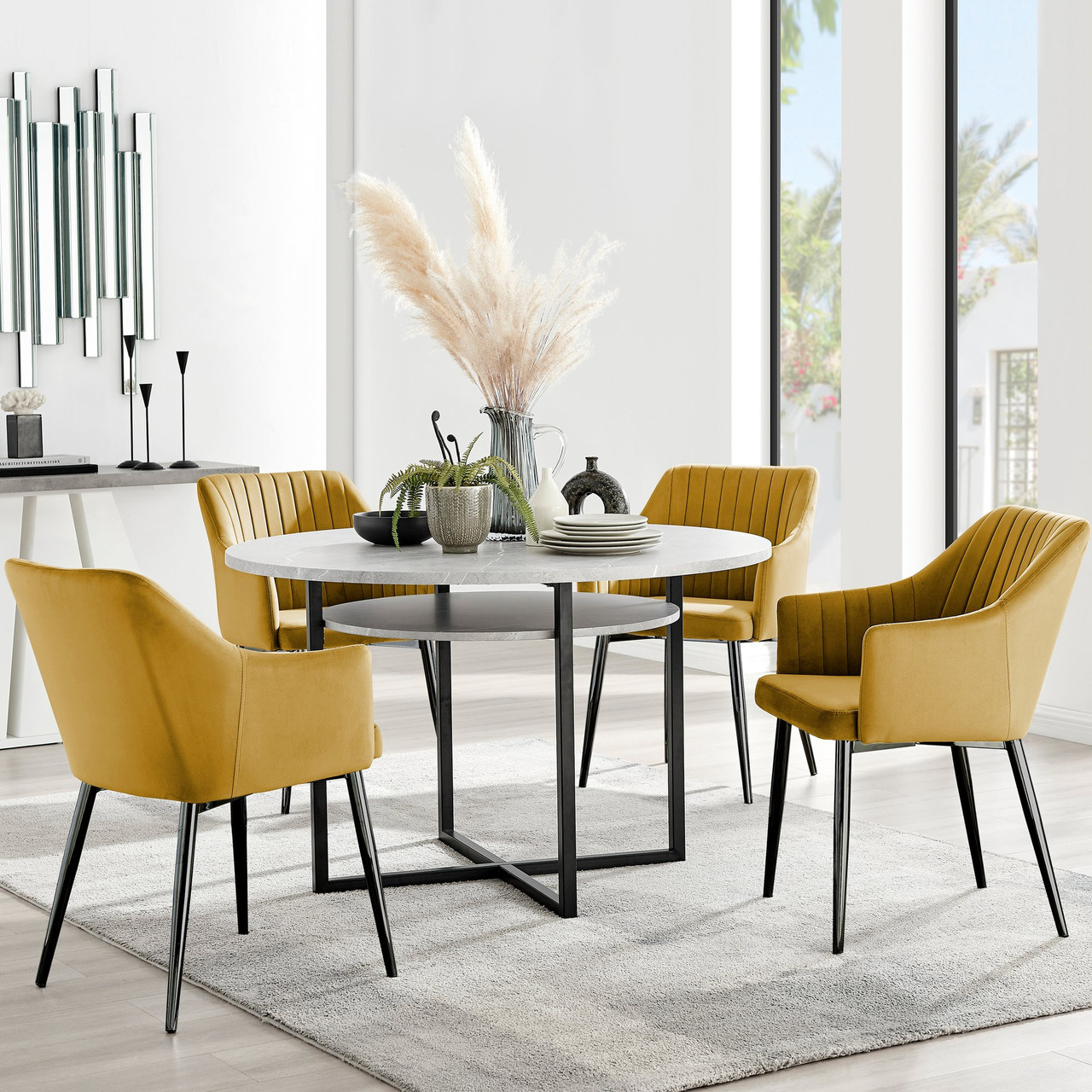 Concrete dining table set store