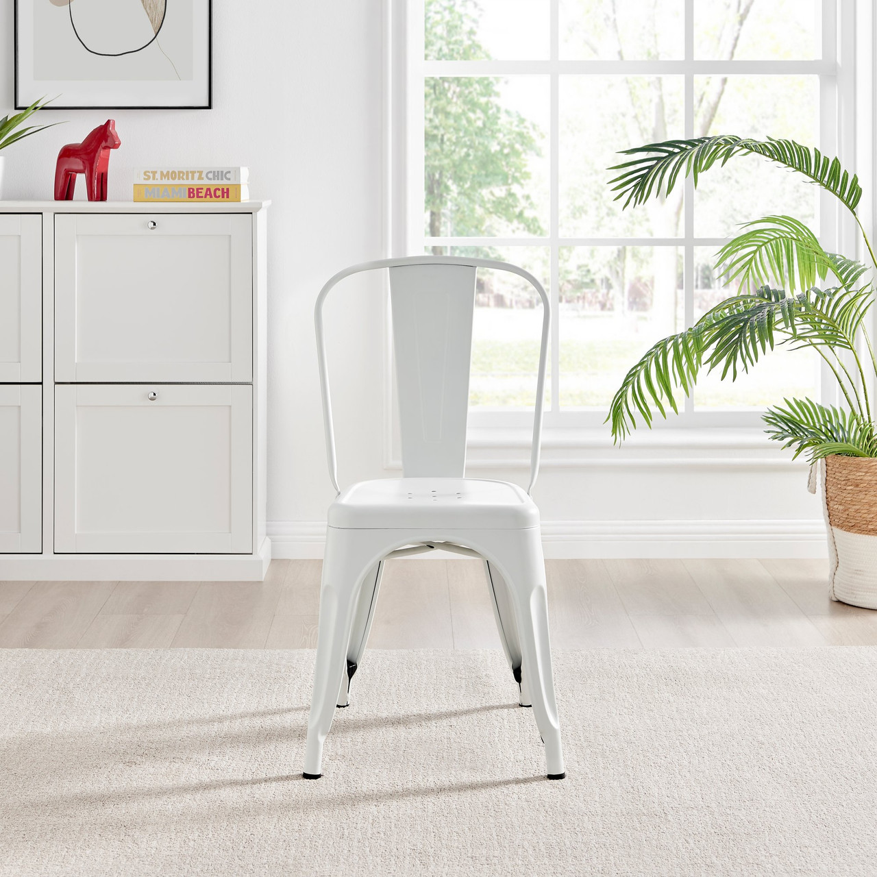 2x Colton Tolix White Metal Dining Chair | Dining Room