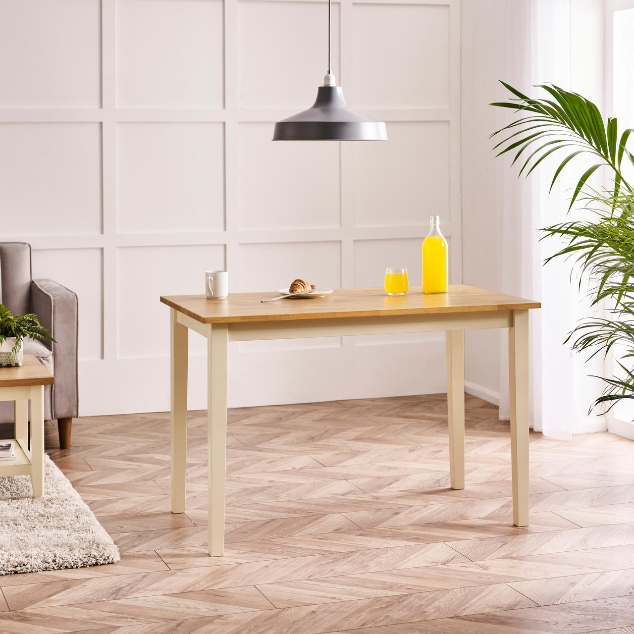 Salcombe Small Wood Table Oak Cream | Wooden Dining Table