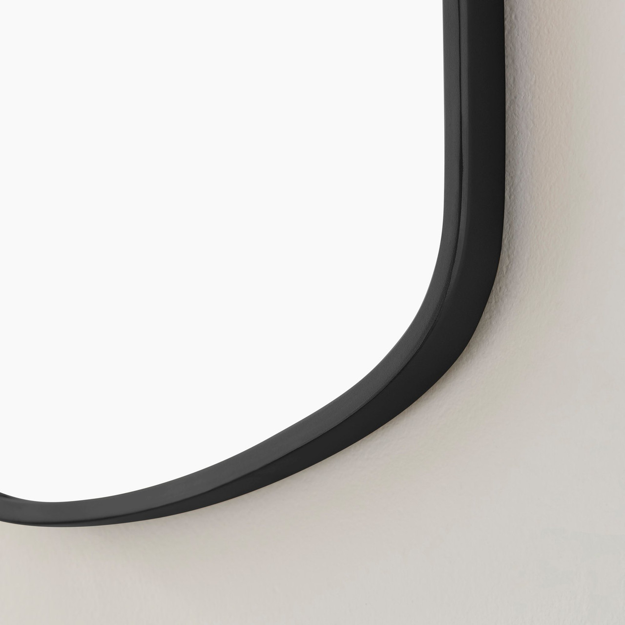 Long Irregular Pebble Mirror Black Frame | Wall Mirror
