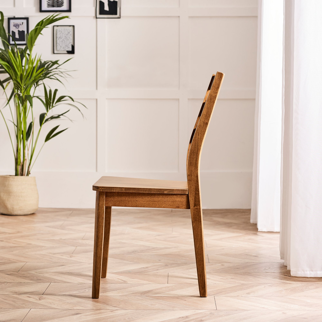 Lynton Large Walnut Colour Wooden Dining Table & 6 Dining Chairs ...