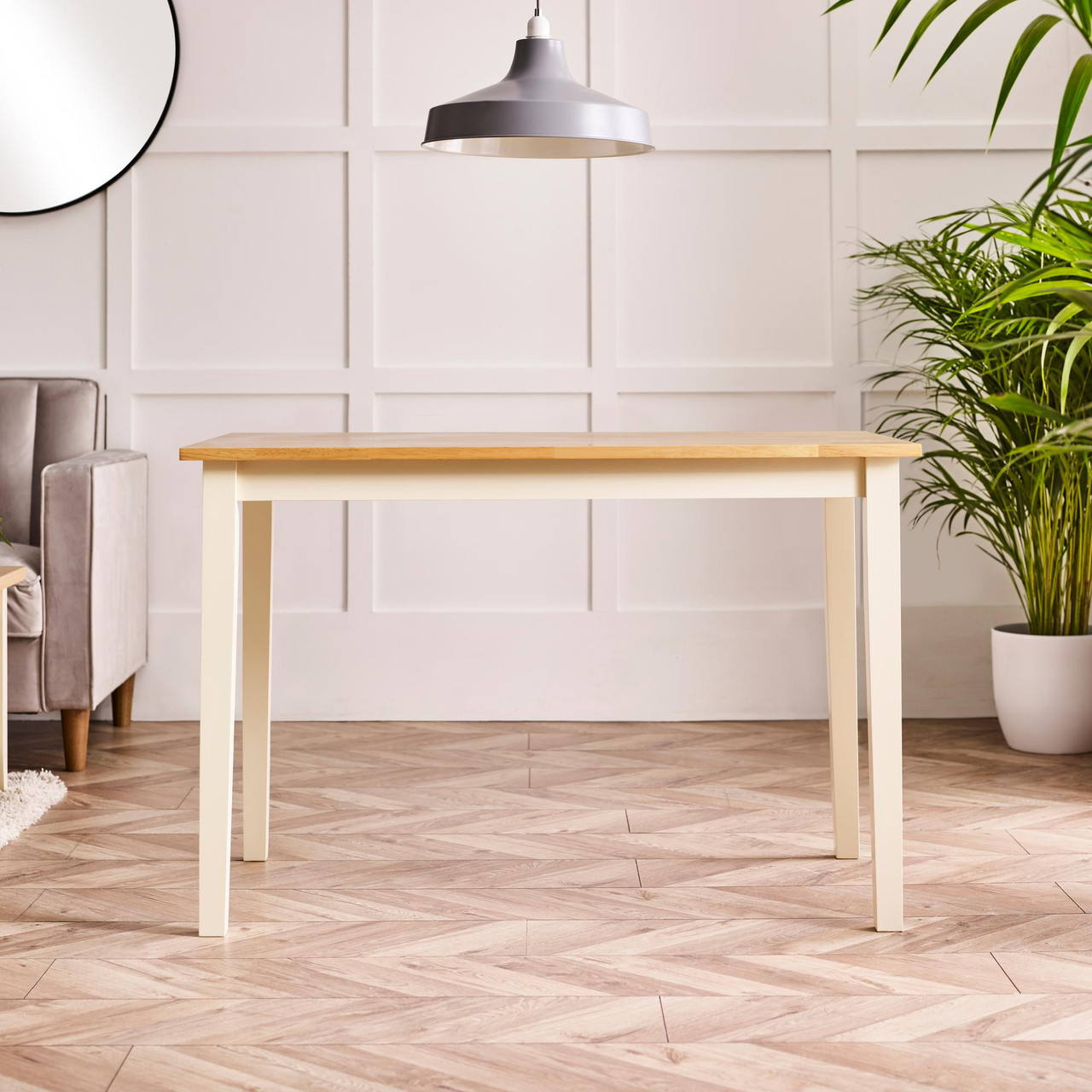 Salcombe Small Rectangular Wooden Table & 2 Tenby Small Benches ...