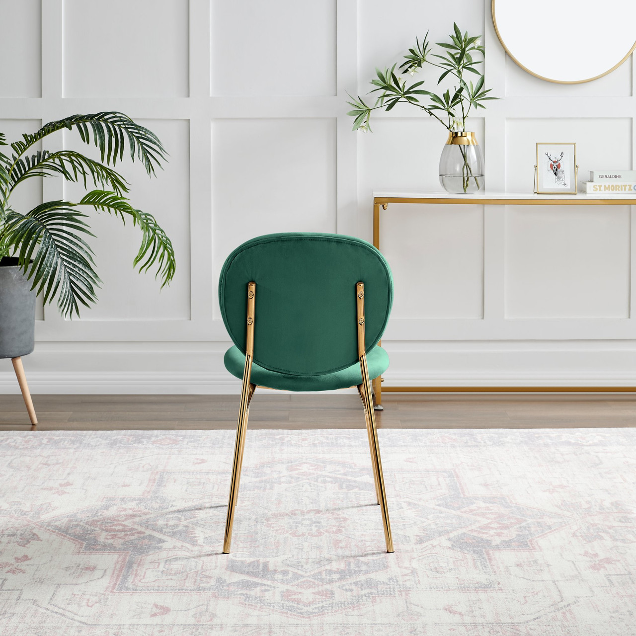 Ivy Gold Legs Green Velvet Dining Chair | Dining Chair