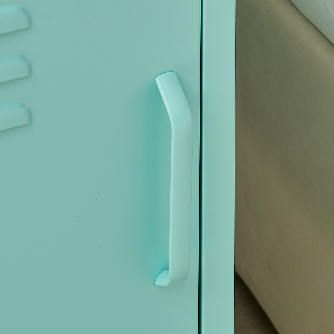 Teksi Light Blue Metal Bedside Table | Bedroom Furniture