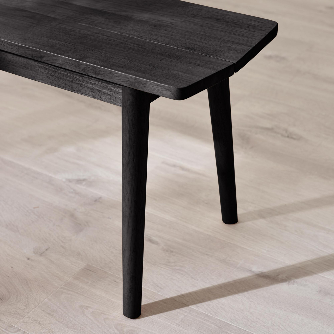 Lynton Large Black Wooden Dining Table & 2 Benches - Furniturebox UK