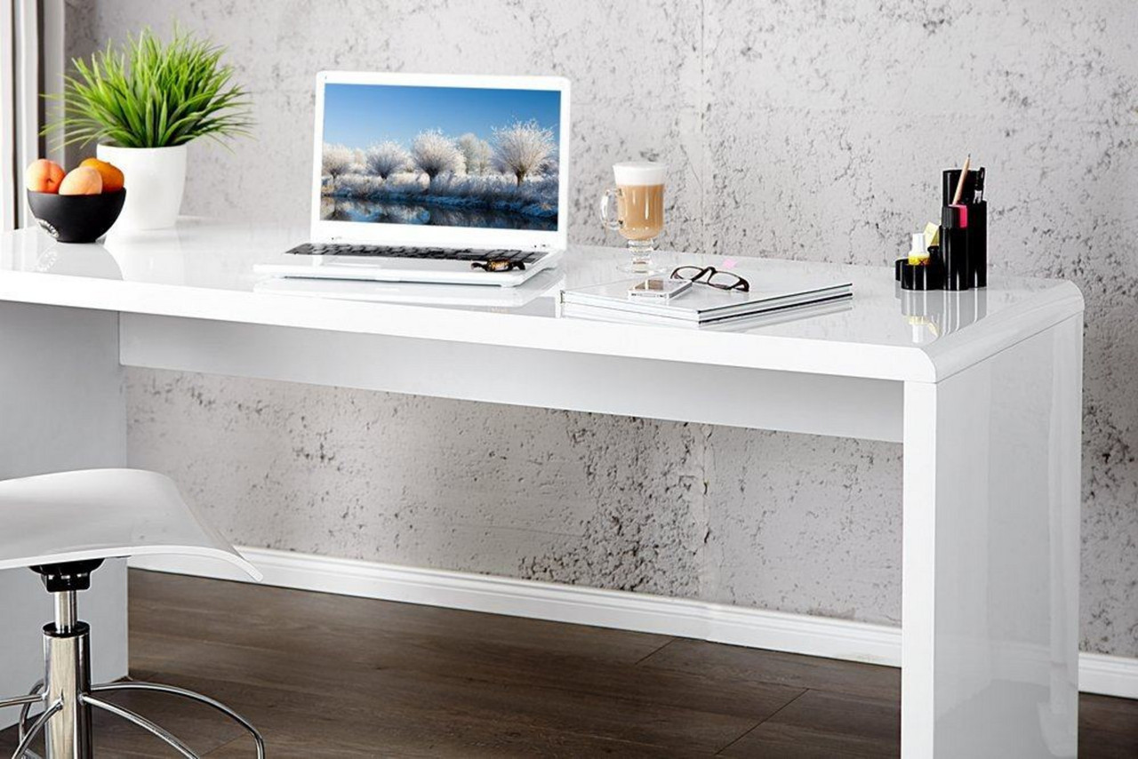 Enzo White High Gloss Office Desk | Office Furniuture