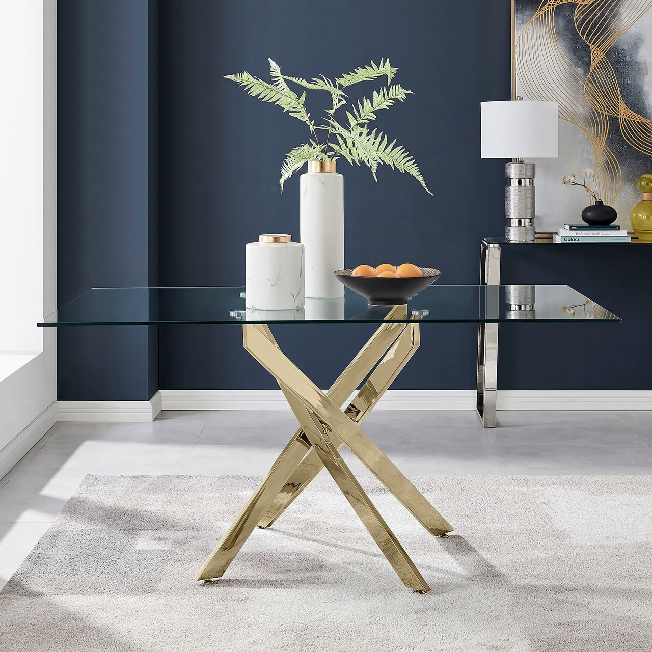 Dining table glass 6 seater store