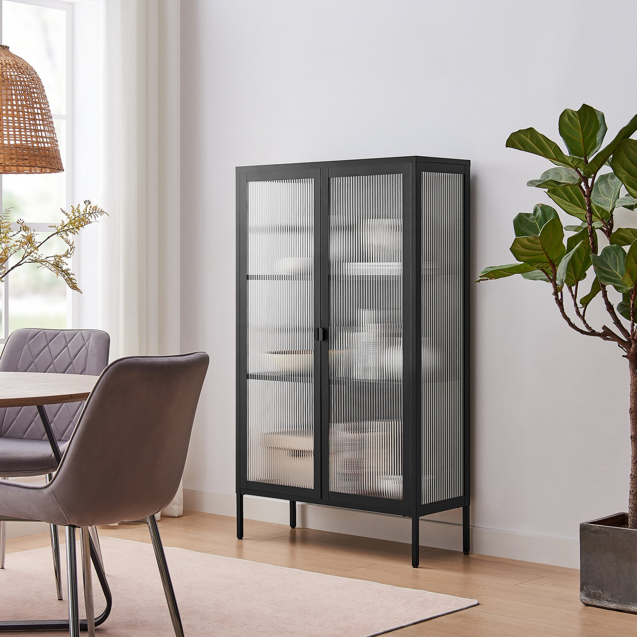 Jia Black Metal Display Cabinet | Storage Furniture