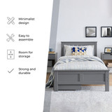 Azure modern grey solid pine bed store