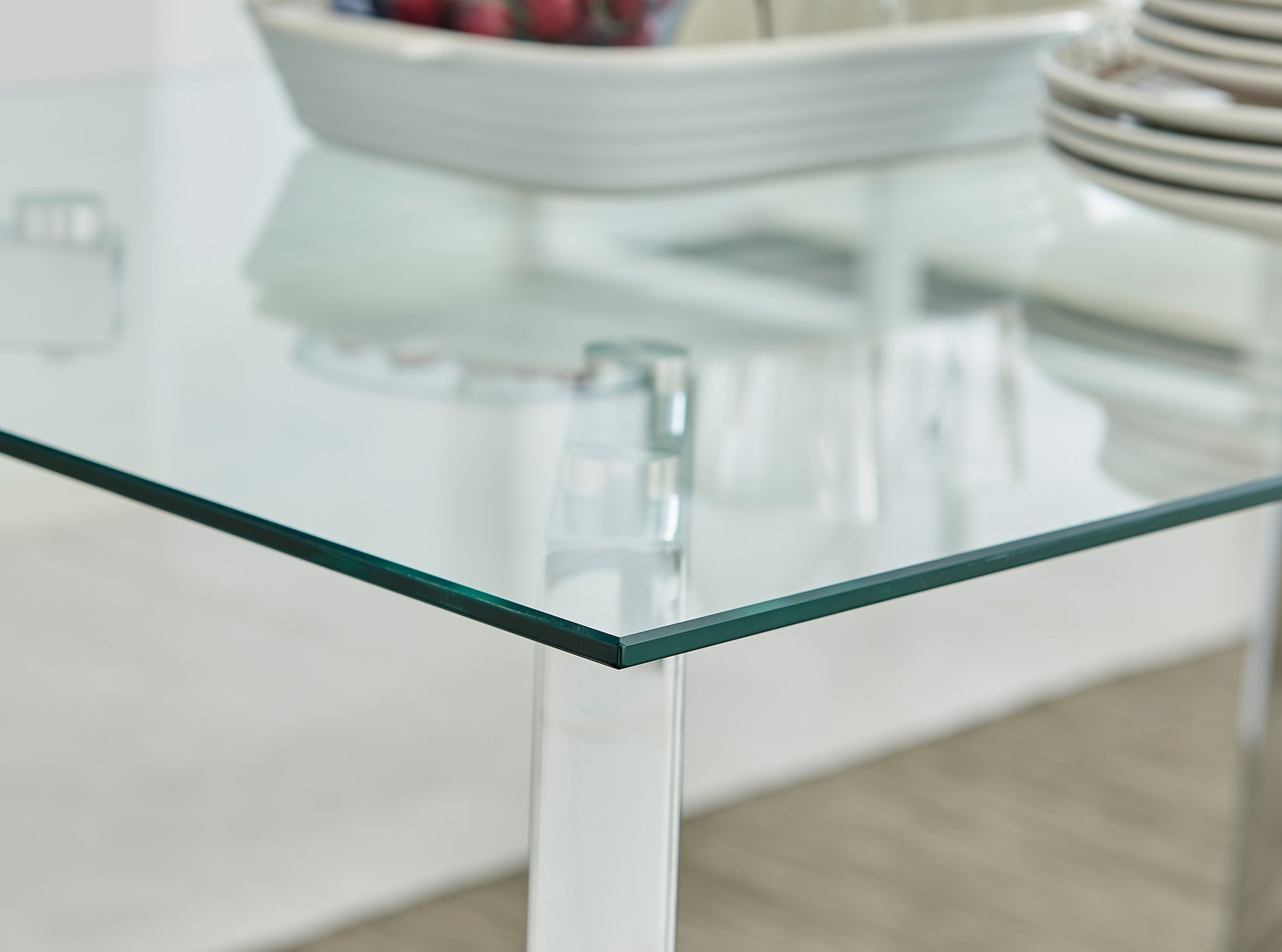 Cosmo Glass And Chrome Dining Set 4 Seater