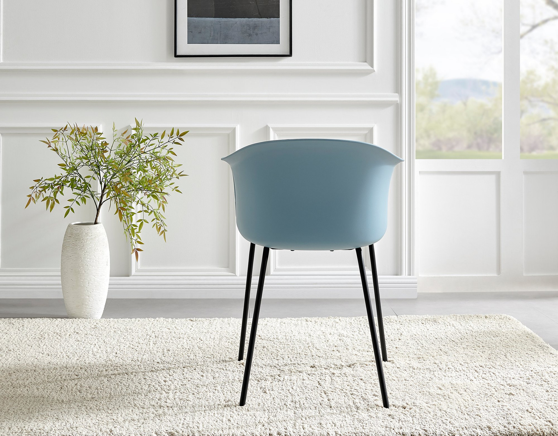 Harper Blue Dining Chair Black Legs | Dining Chairs