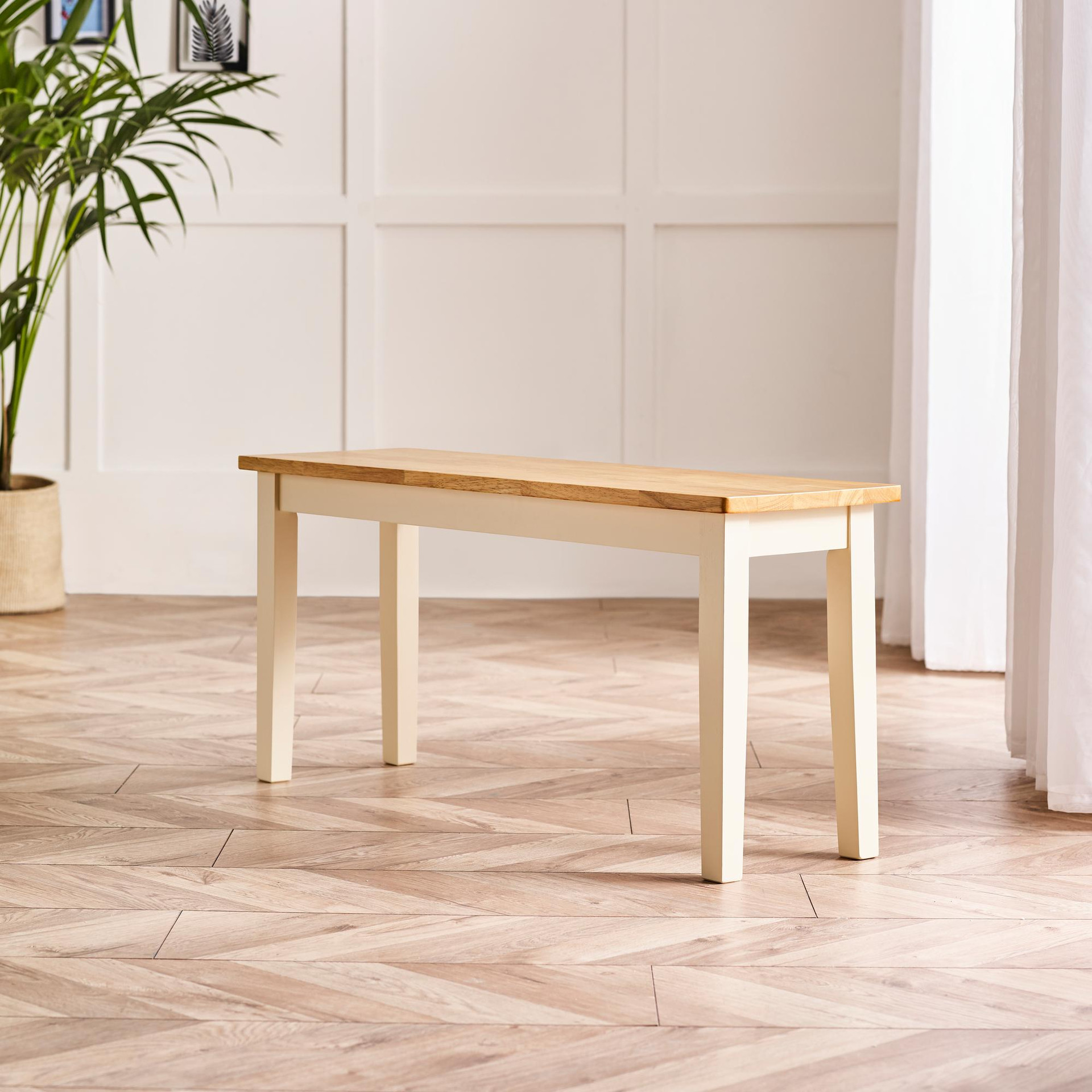 Salcombe Small Rectangular Wooden Table & 2 Tenby Small Benches ...