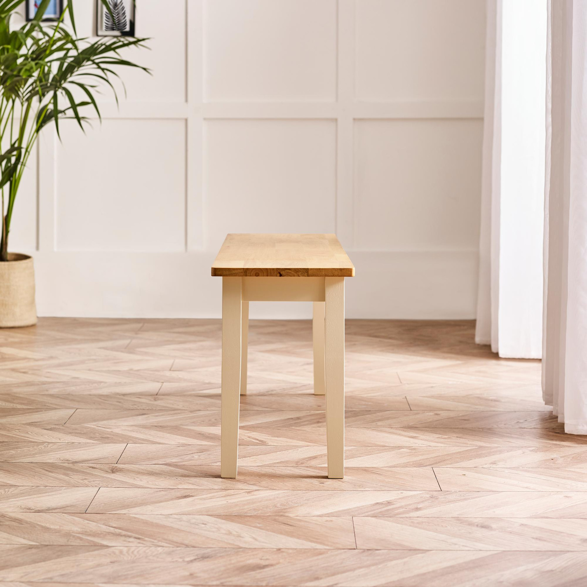 Salcombe Small Rectangular Wooden Table & 2 Tenby Small Benches ...