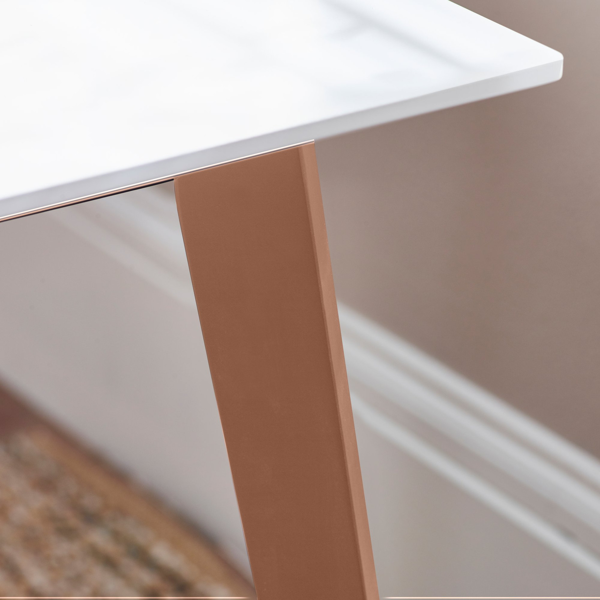 Sofia White Dining Table Wood Legs | Dining Room Furniture