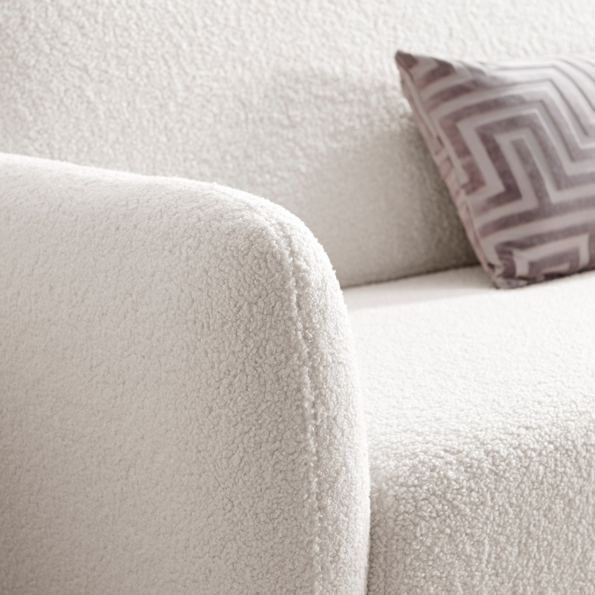 Teddy Sofa In A Box White Fleece Boucle | 2 Seat Sofa