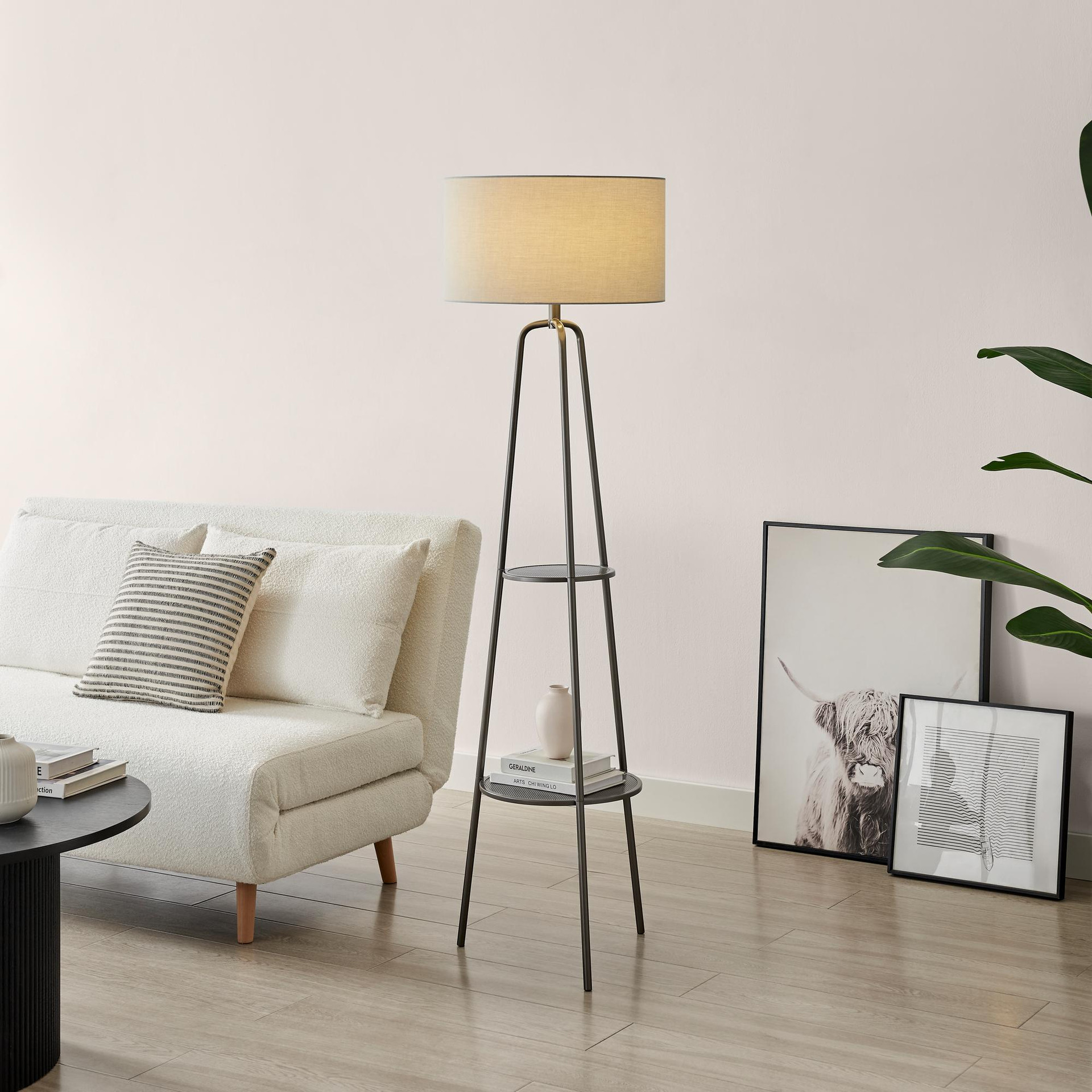 Andi Silver Shelf Display Standing Floor Lamp | Lighting