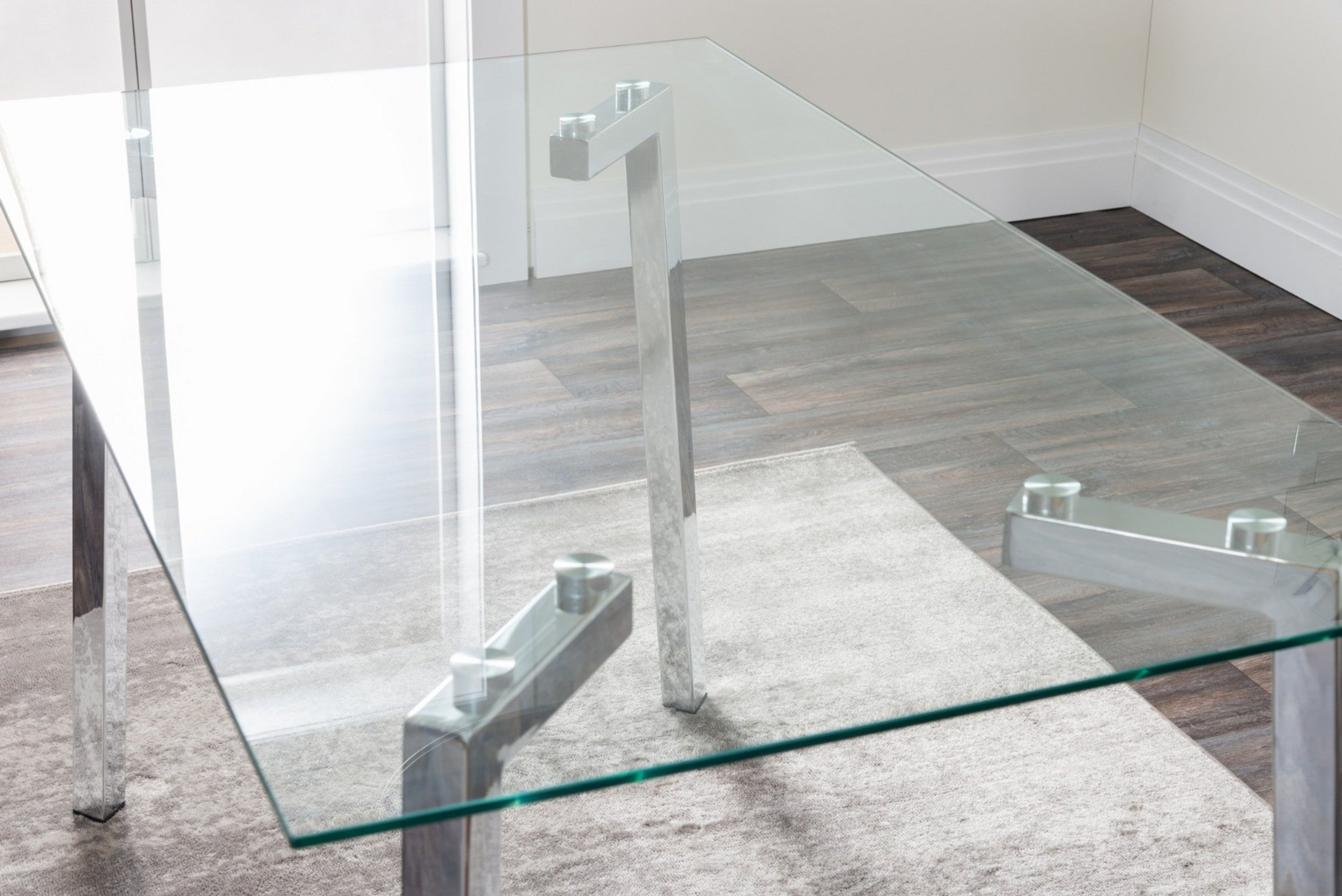 Cosmo Glass And Chrome Dining Table 4 Seater