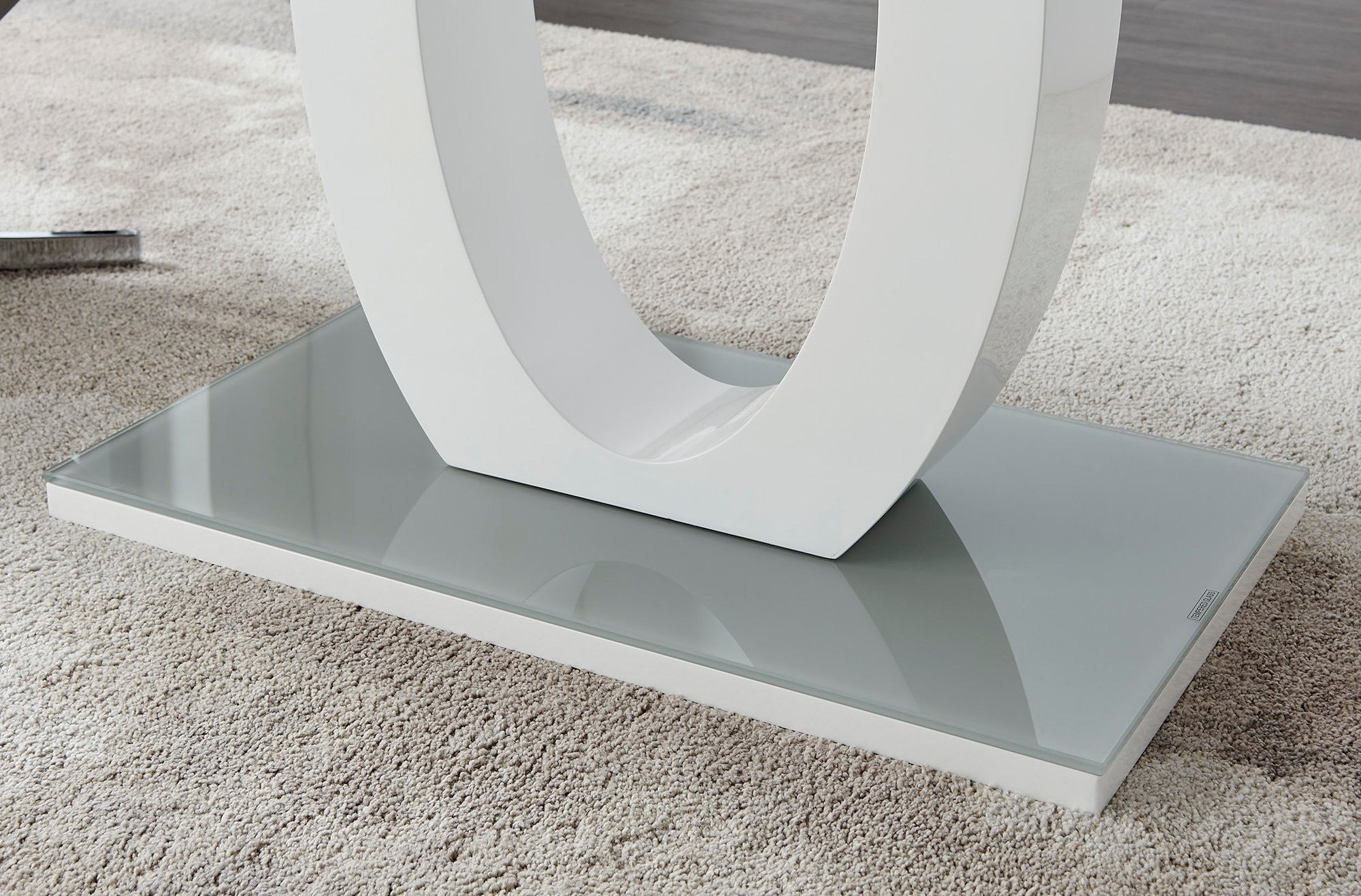 Grey & White High Gloss Dining Table & 6 Willow Chairs | Furniturebox