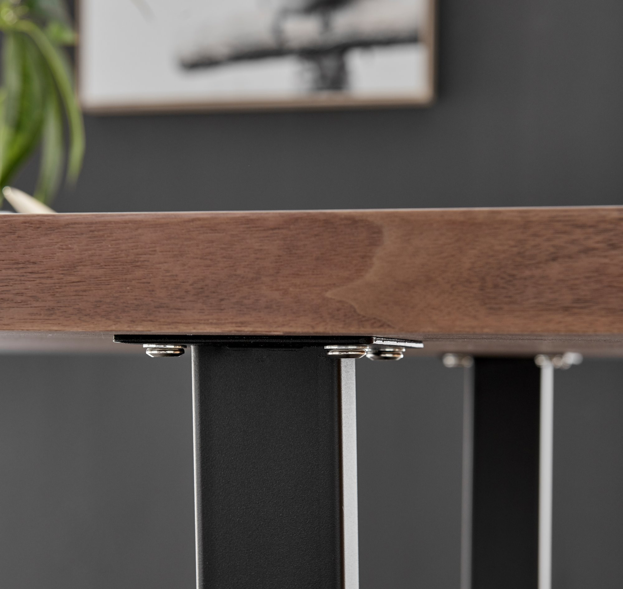 Kylo Brown Wood Effect Dining Table & 6 Milan Black Leg Chairs ...