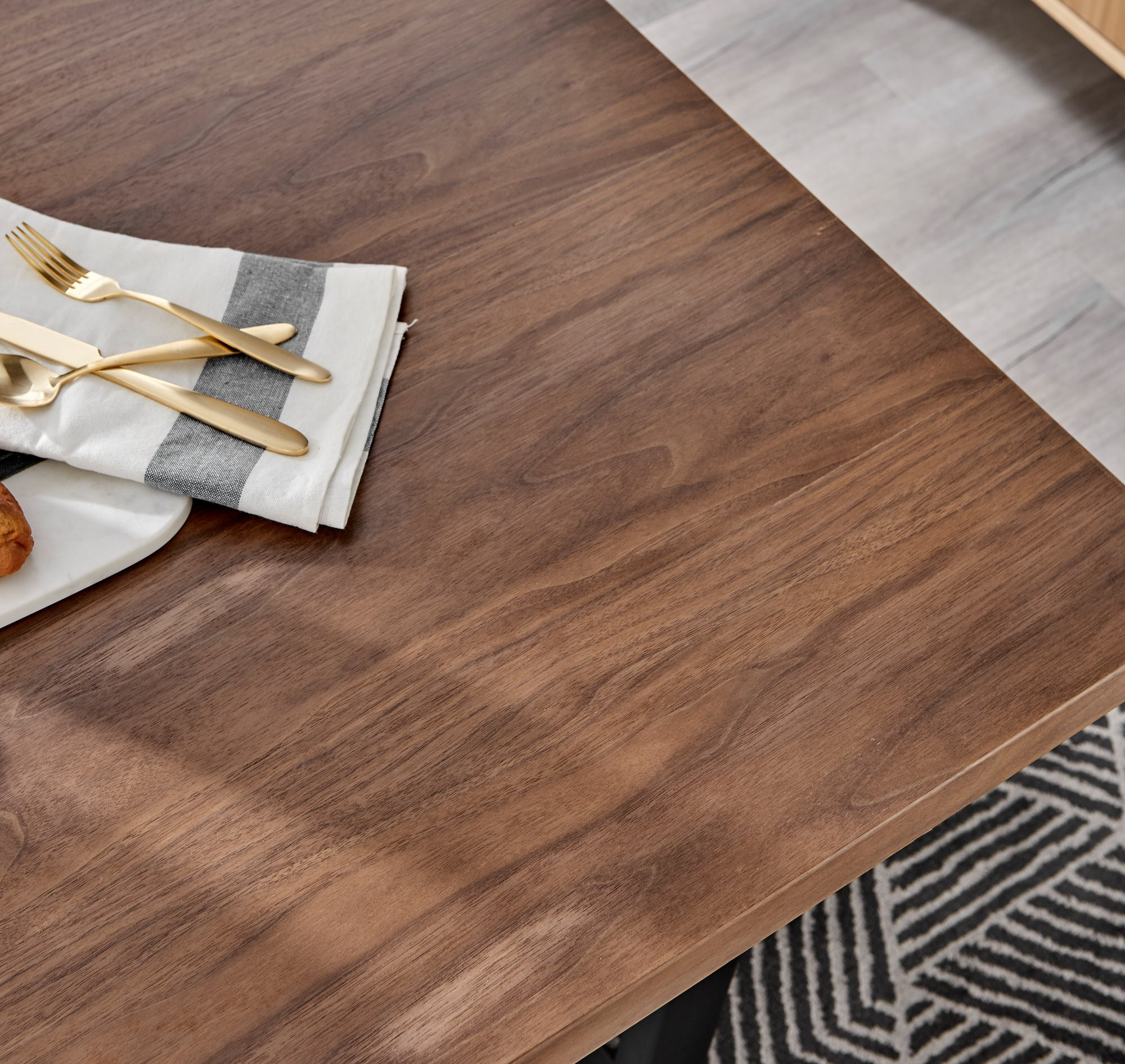 Kylo Brown Wood Effect Dining Table & 6 Milan Black Leg Chairs ...