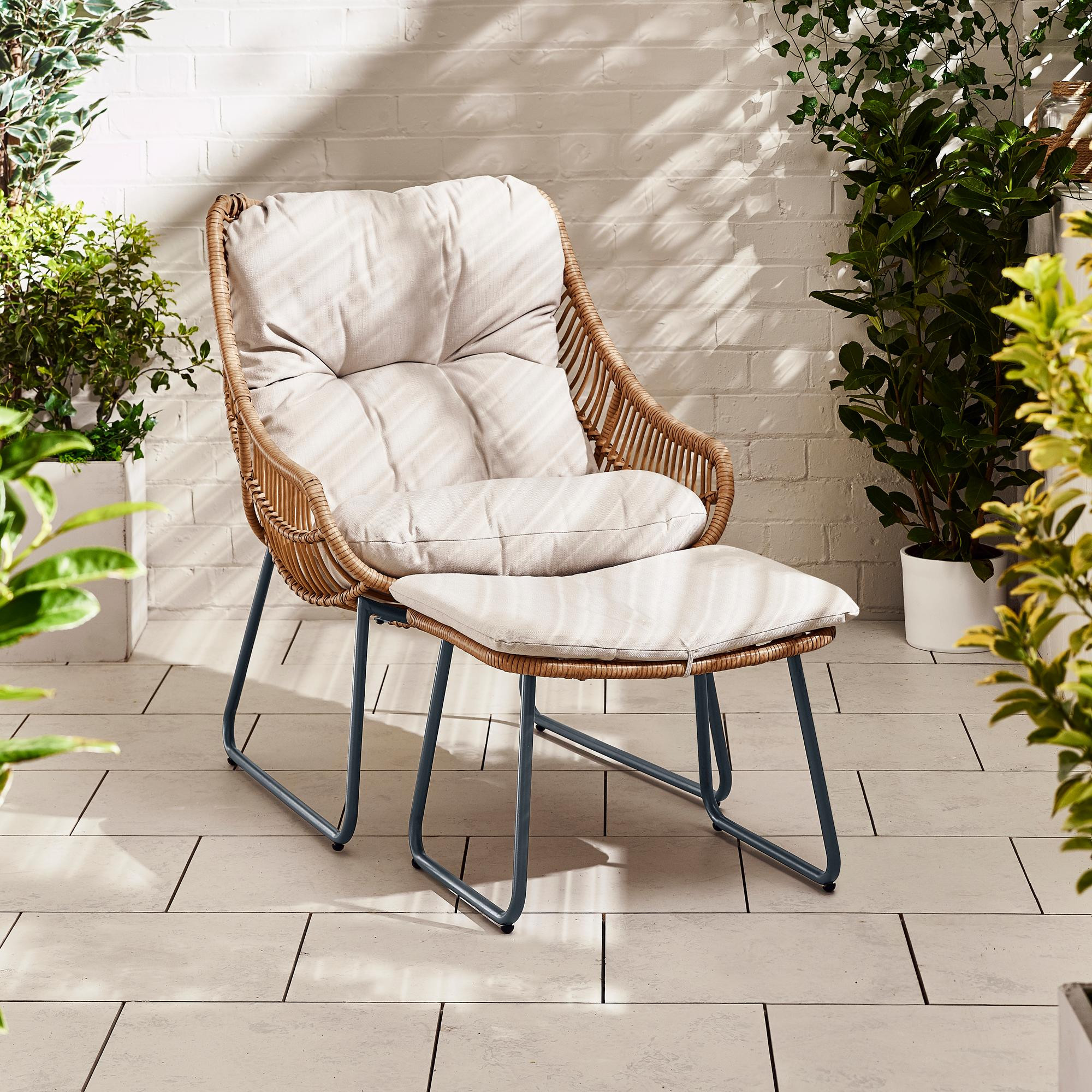Tahiti Natural Beige Outdoor Rattan Chair | Garden Furniture