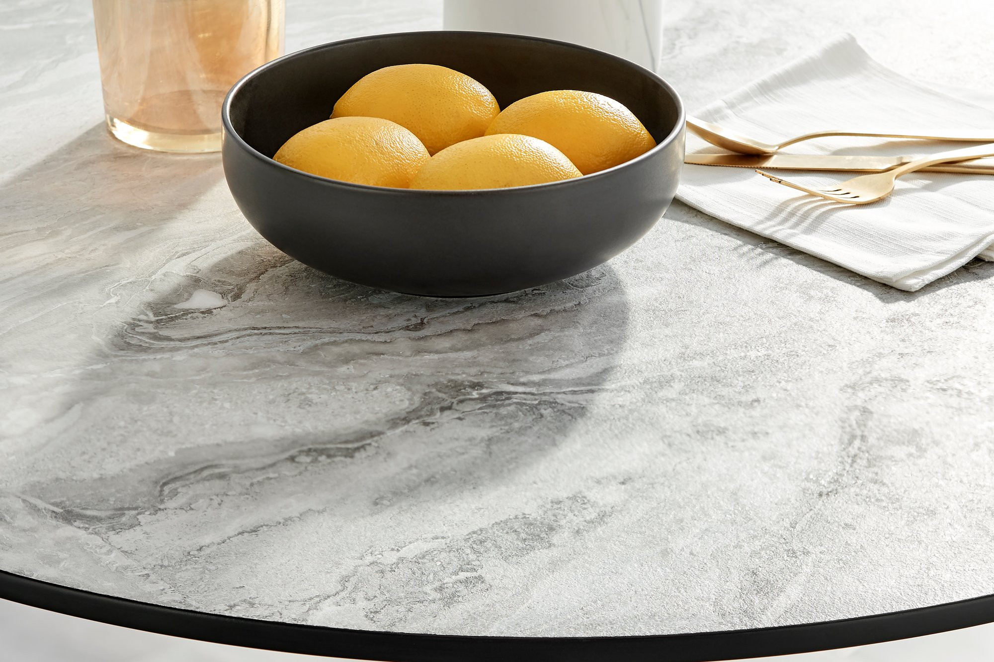 Elina Round 2 Seater White Marble Table | Furniturebox Dining Table