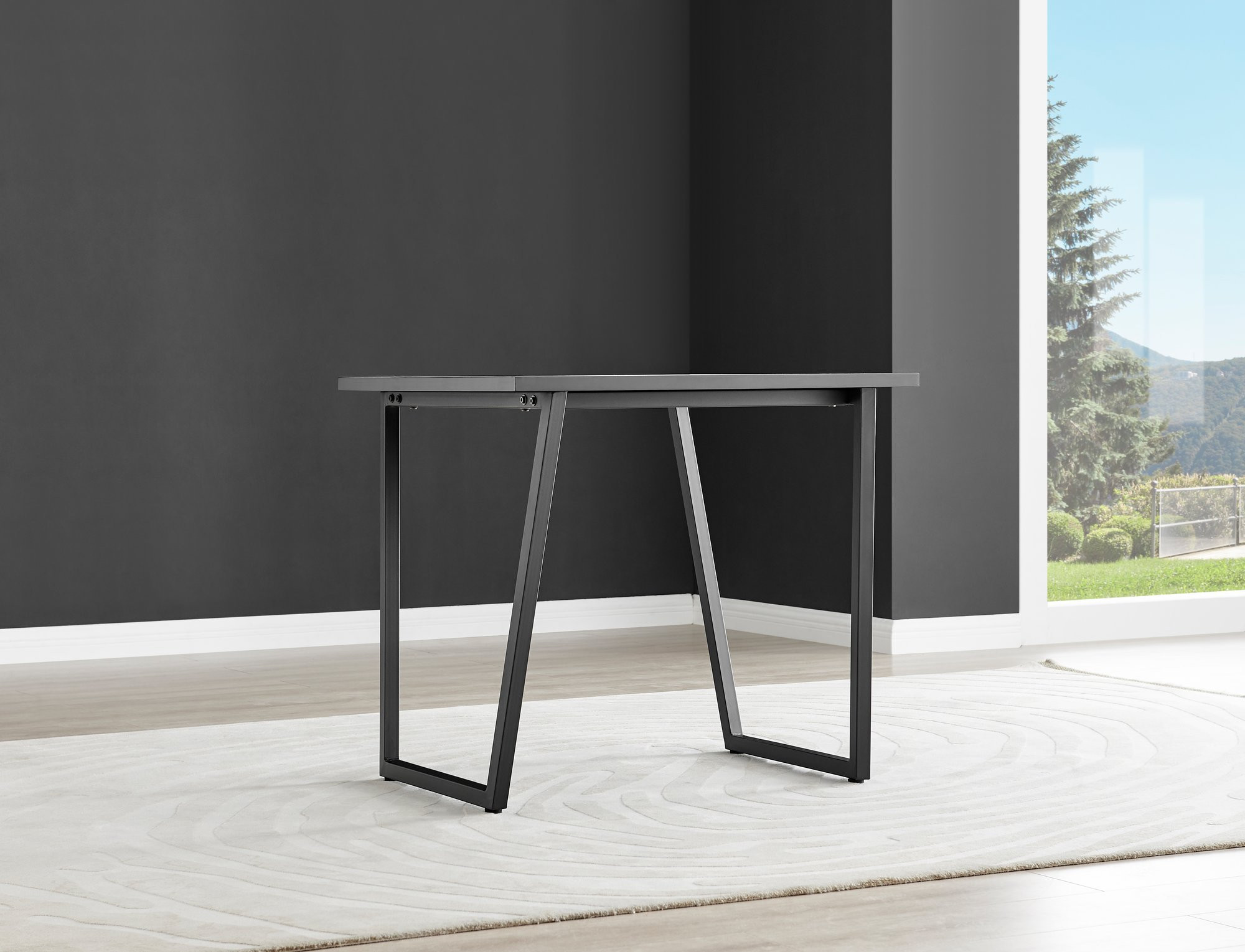 Carson Square White Marble Table Black Legs | Furniturebox