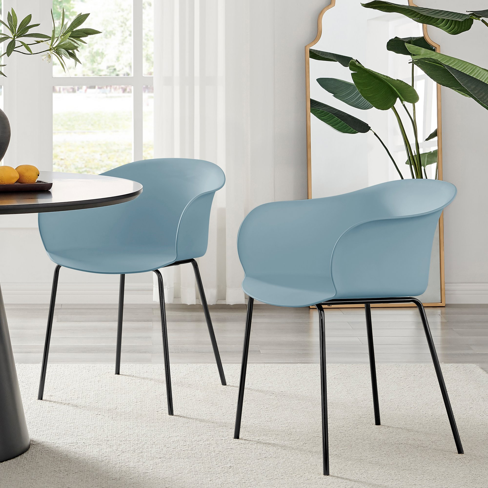 Harper Blue Dining Chair Black Legs | Dining Chairs