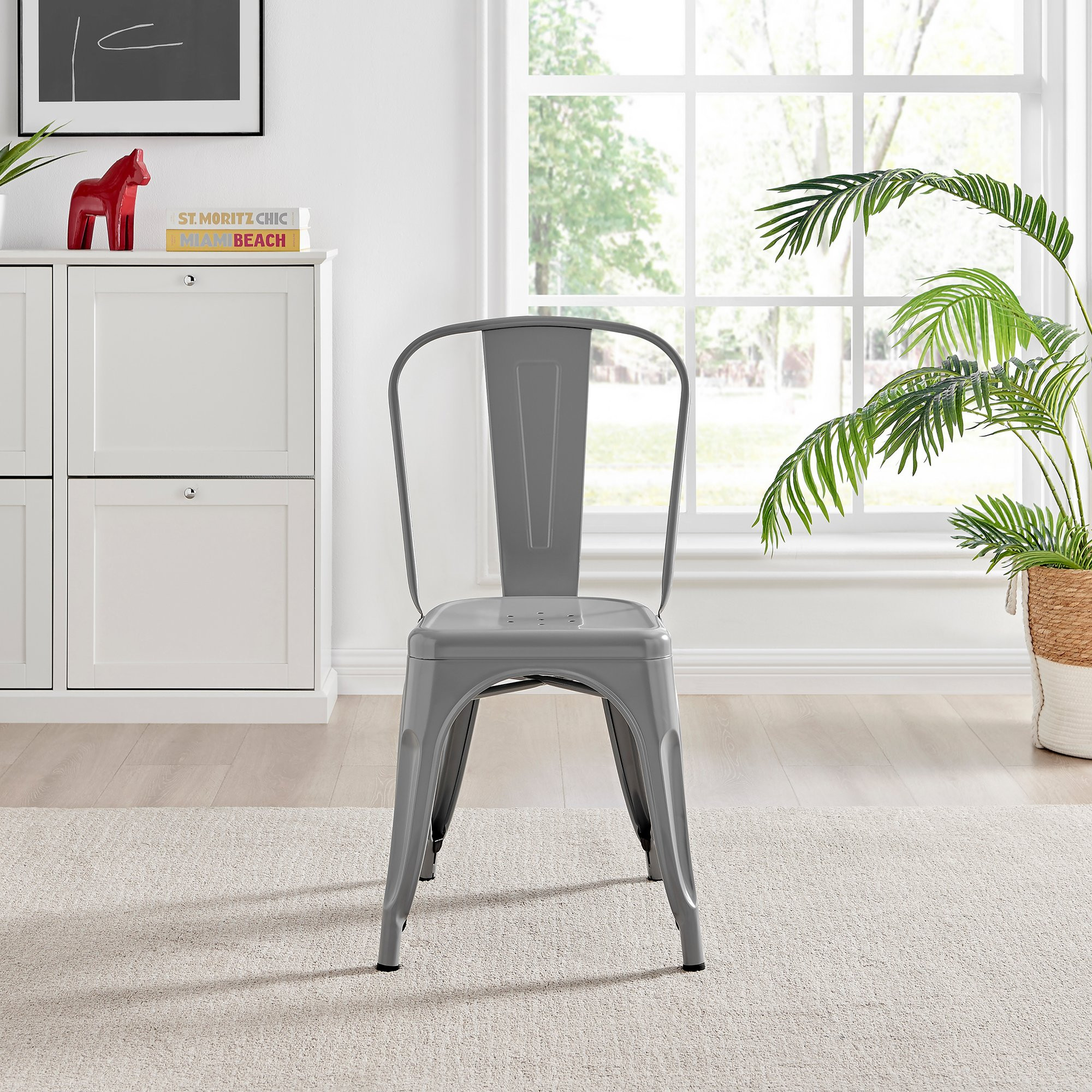 2x Colton Tolix Grey Metal Dining Chair | Dining Room