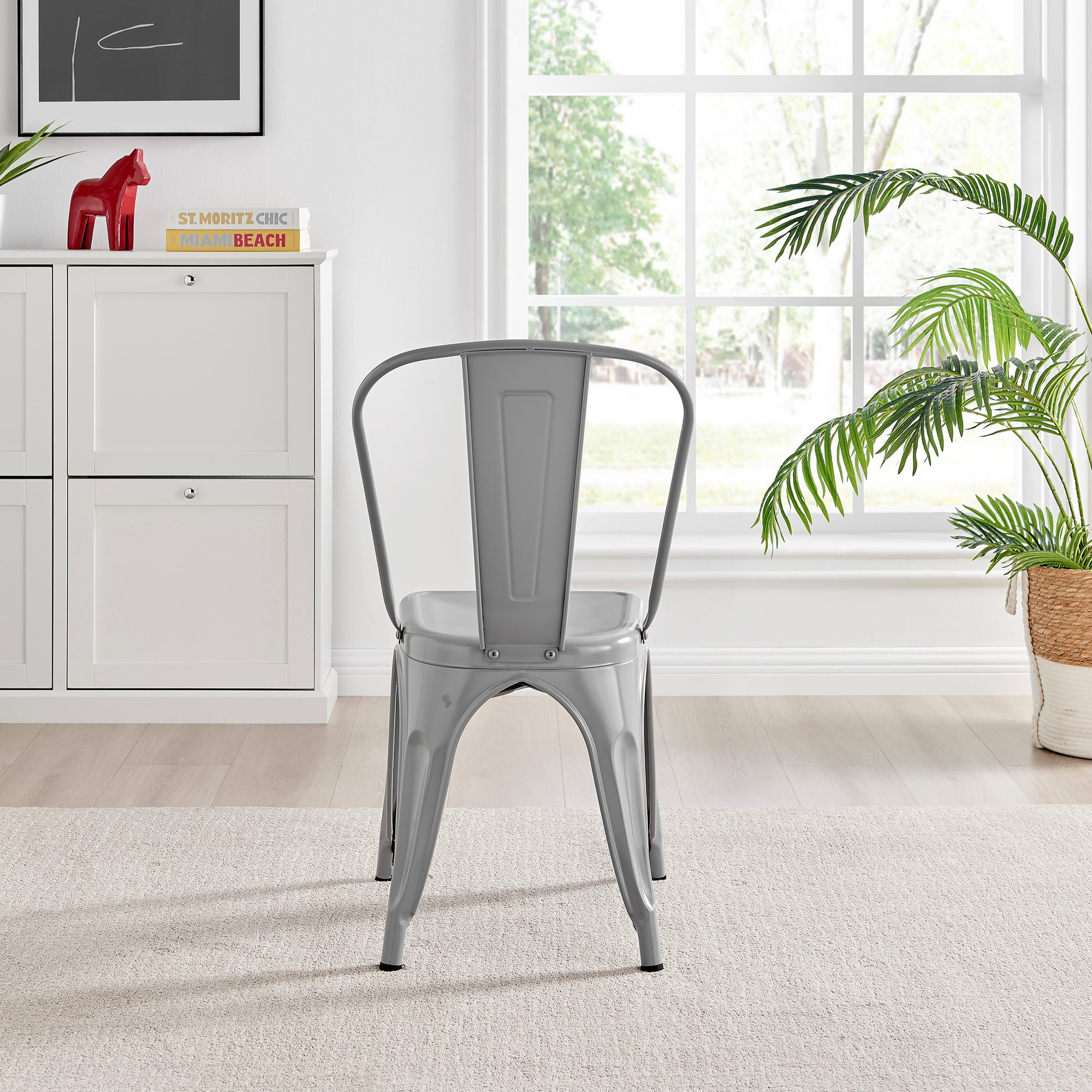2x Colton Tolix Grey Metal Dining Chair | Dining Room