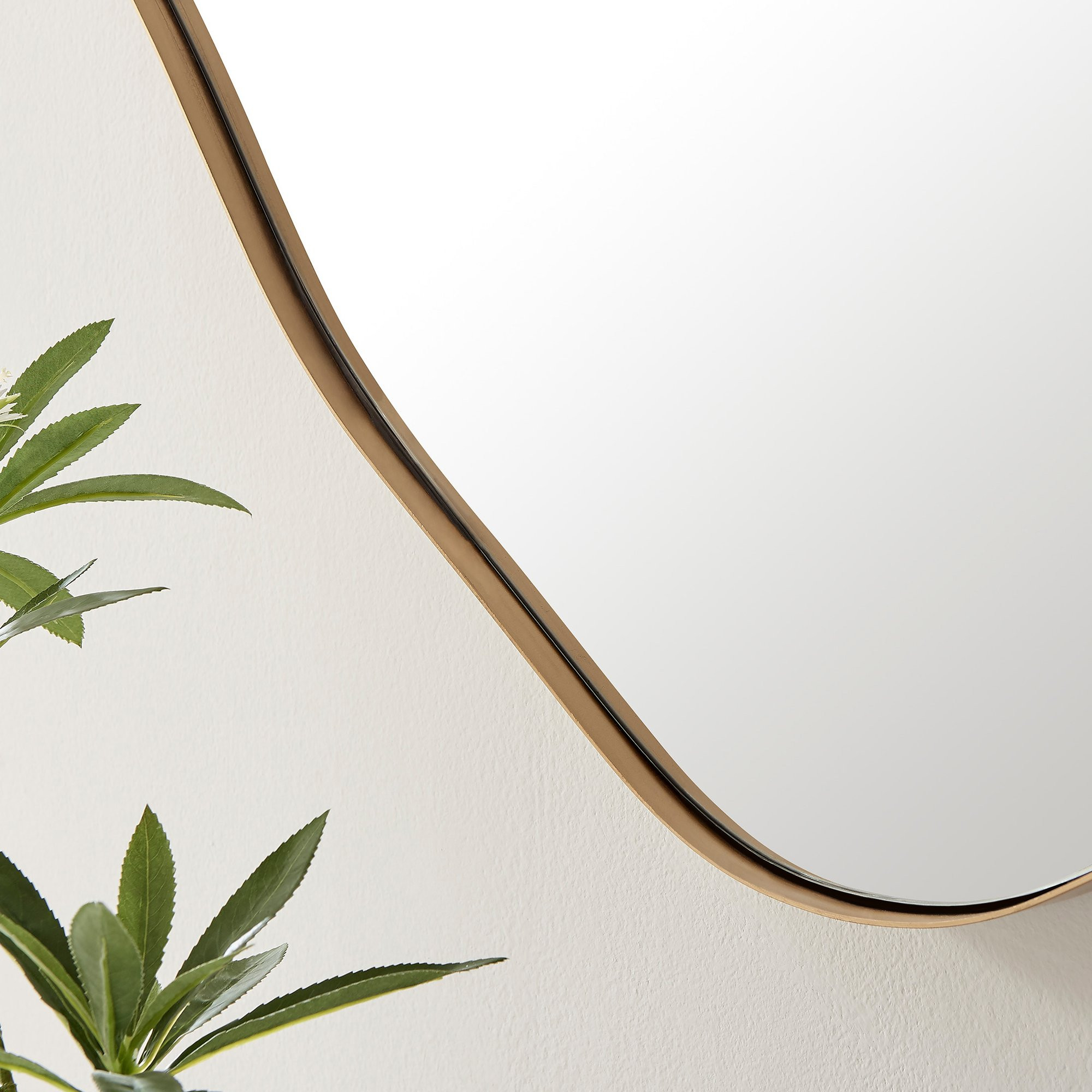 Irregular Pebble Mirror Gold Frame | Wall Mirror